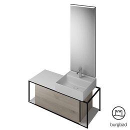 Burgbad Junit Schrank mit Waschtisch, mit Spiegel, SFLF120RF3151C0001G0175,