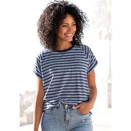 ELBSAND Damen Kurzarmshirt, Grau, Gr. L (40), T-Shirts, Material: Baumwolle