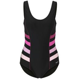 BECO the world of aquasports Badeanzug 'Dynamic Stripes' Damen Größe 5XL magenta / schwarz