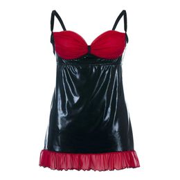 Andalea Negligee 'Wetlook-Chemise' female Black size 5XL/6XL