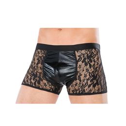 Andalea Boxer shorts 'Wetlook und Spitze' male Black size L/XL