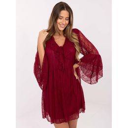 Madnezz House Kleid Damen Größe 38/40 bordeaux Winterkleid