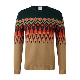 Bogner Pullover 'Ron' Herren Gr&ouml;&szlig;e S hellbraun / orange / schwarz