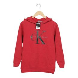 Calvin Klein Jeans Kapuzenpullover Damen Gr&ouml;&szlig;e S Second Hand rot