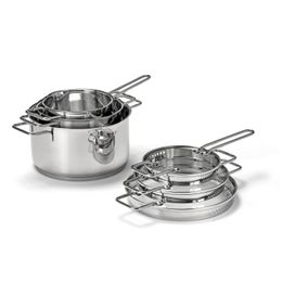 Tchibo - 3 Profi-Edelstahl-T&ouml;pfe - silber