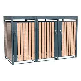 Tchibo - M&uuml;lltonnenbox mit Blumenkasten - 200x84x125cm - anthrazit - Stahl