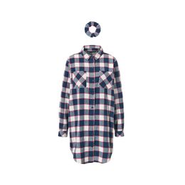 Tchibo - Flanell-Nachthemd - Damen - Gr. L - weiß/kariert
