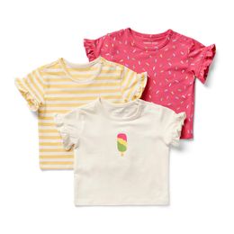 Tchibo - 3 Baby-T-Shirts - Mädchen - Gr. 98/104 - creme