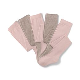 Tchibo - 5 Baumwoll-Strumpfhosen - M&auml;dchen - Gr. 122/128 - rosa/gestreift