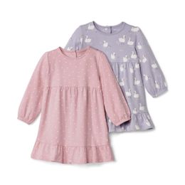 Tchibo - 2 Baby-Jerseykleider - Mädchen - Gr. 98/104 - creme/print