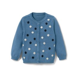 Tchibo - Kleinkind-Strickjacke - M&auml;dchen - Gr. 110/116 - dunkelblau/gepunktet