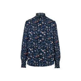 Tchibo - Florales Blusenshirt mit Stehkragen - Damen - Gr. L - dunkelblau/geblümt