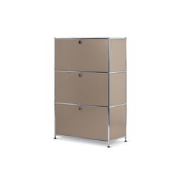 Tchibo - Regal Metall &raquo;Cn3&laquo; mit 3 Klappenf&auml;chern - 77x40x120,5cm - taupe - Stahl / Aluminium / Kunststoff