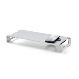 Tchibo - Monitorständer mit kabelloser Ladestation und USB-Hub - silber