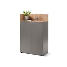Tchibo - Highboard mit 2 Türen - 80x40x120cm - braun - Holz / Metall / Kunststoff
