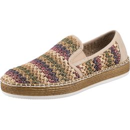 Rieker Slipper Damen Größe 38 beige / braun / dunkelgrün / lila
