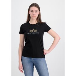 T-Shirt Alpha Industries "Crystal T-Shirt W", Damen, Gr. XS, schwarz, Obermaterial: 100% Baumwolle, Shirts
