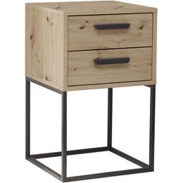 Nachtkommode Schlafkontor "Suna Kommode, Nachttisch, Nachtschrank", braun (artisan eiche), B:40cm H:65cm T:38,5cm, Melamin, Sideboards, auf Metallgestell