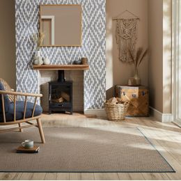 Teppich FLAIR RUGS "Jute Diamond, handgewebt, Handweb Teppiche", blau, B:160cm H:4mm L:230cm, Jute, Teppiche, 100% Jute, schöne Sisaloptik, Wohnzimmer, Schlafzimmer, Esszimmer