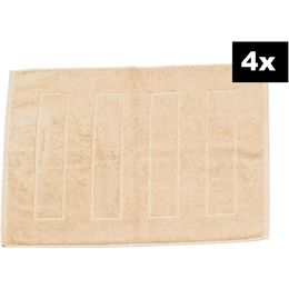 Badematte done. "DAILY UNI 4er-Set", braun (almond braun), H:5mm, Baumwolle, Badematten, Badvorleger aus 100% Baumwolle