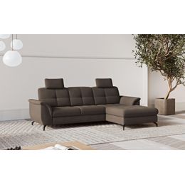 Sit & More Ecksofa SIT & MORE "Zora", braun (espresso), B:262cm H:92cm T:164cm, 90% Polyester 10% Polyamid, Sofas, Ecksofa, wahlweise mit Bettfunktion und Bettkasten