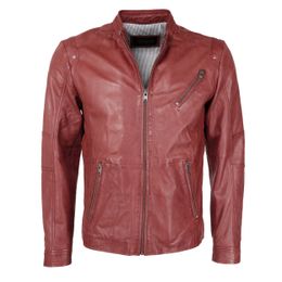 Bikerjacke JCC "3102123", Herren, Gr. L, rot (oxblood), Obermaterial: 100% Leder, Lamm / Futter: 100% Baumwolle / Ärmelfutter: 100% Polyester, mit Knopf, Jacken