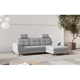 Sit & More Ecksofa SIT & MORE "Zora", grau (hellgrau), B:262cm H:92cm T:164cm, 95% Polyester 5% Polyamid, Sofas, Ecksofa, wahlweise mit Bettfunktion und Bettkasten