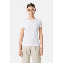 T-Shirt BOSS Orange "Esogo Premium Damenmode", Damen, Gr. S (36), weiß (weiß 100), Single Jersey, Obermaterial: 100% Baumwolle, unifarben, regular fit, Rundhals, abgesteppte Kante, Shirts, mit Rundhals, Strassapplikation