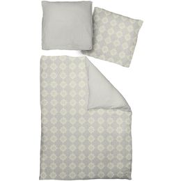 Bettwäsche Adam "Romantic Puligny light", silber (silberfarben), B/L: 155cm x 200cm, 1 Stk., 1 Stk., Renforcé, B/L: 80cm x 80cm, 2 Stk., Renforcé, Obermaterial: 100% Baumwolle, Bettwäsche, aus 100 % Bio-Baumwolle, 2 teilig - Bettwäsche Set
