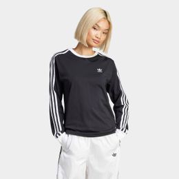 Sweatshirt adidas originals "3S REGULAR LS", Damen, Gr. XS, schwarz, Obermaterial: 100% Baumwolle, normal, Rundhals, Sweatshirts