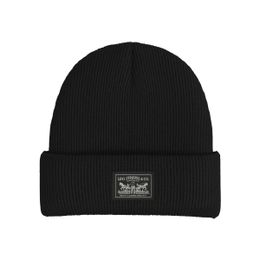 Levi's Beanie LEVI'S "BACKPATCH", Damen, schwarz, Baumwolle, unifarben, Mützen, Unisex