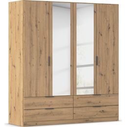 Kleiderschrank Rauch "Drehtürenschrank Schrank Garderobe Ankleide Schlafzimmer LAGOA", eiche artisan, B:181cm H:197cm T:54cm, Holzwerkstoff, Schränke, geräumige Schubladen, 3 Breiten, optional mit Aufsatz MADE IN GERMANY