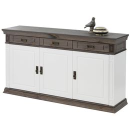 Sideboard Home Affaire "Vinales", weiß, B:158cm H:83cm T:39cm, Massivholz, Sideboards, Kommode, Breite 158 cm