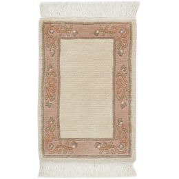 Wollteppich LUXOR living "Giza", beige (creme), B:120cm H:12mm L:180cm, Obermaterial: 100% Wolle, Teppiche, reine Wolle, handgeknüpft, mit Bordüre und Fransen