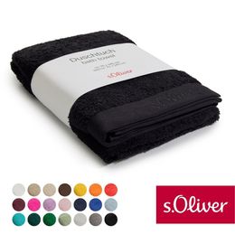 Duschtuch s.Oliver "s.Oliver, Premium Qualität, 600 gr/m², auch als Sets erhältlich", schwarz, B:70cm L:140cm, Walkfrottier, Baumwolle, Handtücher, große Farbauswahl, auch als Handtuch, Waschhandschuh, Gästetuch