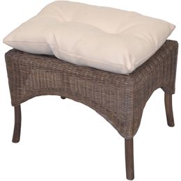 Sitzhocker, braun, B:53cm H:39cm T:40cm, Stoffbezug 100% Polyester, HOFMANN LIVING AND MORE, Hocker, Sitzhocker, Hocker mit Kissen