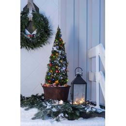 Konstsmide LED-Lichterkette, schwarz, Dioden 200 Stk. Flammen 200 Stk., Kabellänge 10m x Gesamtlänge 41,84m, Lichterketten, Micro LED Lichterkette, gefrostet, 200 bunte Dioden