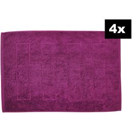 Badematte done. "DAILY UNI 4er-Set", lila (violet), H:5mm, Baumwolle, Badematten, Badvorleger aus 100% Baumwolle
