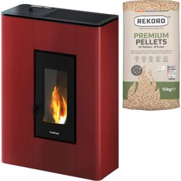 Pelletofen FreePoint "»Atrium 5« Bordeaux", transparent (bordeaux), Kaminöfen
