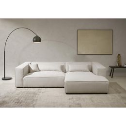 LeGer Home by Lena Gercke "PIARA XXL, Big-Sofa, Cord, Leinenoptik o. Strukturstoff, L-Form" wahlweise Ottomane rechts/links, Kedernaht, extra tiefe Sitzfl&auml;che