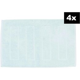 Badematte done. "DAILY UNI 4er-Set", blau (ice blau), H:5mm, Baumwolle, Badematten, Badvorleger aus 100% Baumwolle