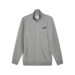 Trainingsjacke Puma "ESS NO. 1 LOGO TRACK JACKET TR", Herren, Gr. XL, grau (medium gray heather), Sweatware, Obermaterial: 68% Baumwolle, 32% Polyester, unifarben, regular fit normal, Jacken