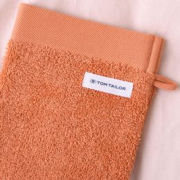 Waschhandschuh Tom Tailor HOME "Waschhandschuh COLOR BATH", rot (schwarz coral), B:16cm L:21cm, Frottier, Frottier, Handtücher