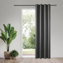 Verdunkelungsvorhang GERSTER "Berlin" Gr. 1, grau (anthrazit), B:140cm H:245cm, Polyester, Gardinen, SB-Ösenschal "Berlin"