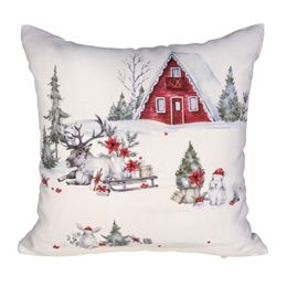 Dekokissen my home "Lealux", bunt, B:40cm L:40cm, Polyester, Dekokissen_Sitzkissen_Kissenhüllen, ohne Füllung, 40 x 40 cm, weihnachtlich, Weihnachtsdeko