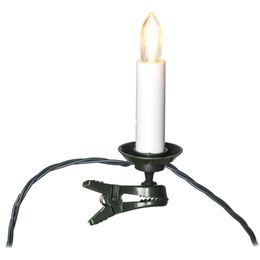 Konstsmide LED-Christbaumkerzen "Weihnachtsdeko, Christbaumschmuck", weiß, Dioden 16 Stk., Kabellänge 5m x Gesamtlänge 15,5m, Lichterketten, Topbirnen, One String, 16 funkelnde bernsteinfarbene Dioden