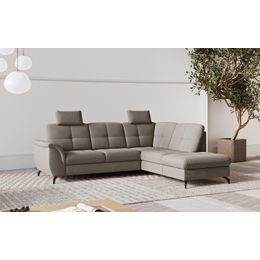 Sit & More Ecksofa SIT & MORE "Zora", braun (schlamm), B:244cm H:92cm T:212cm, 100% Polyester, Sofas, Ecksofa, wahlweise mit Bettfunktion und Bettkasten