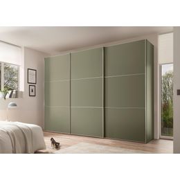 Schwebetürenschrank STAUD "Includo, kurze Lieferzeit: "Premium Variante in Weiß in 249cm Breite"", dekor salbei, B:298cm H:222cm T:68cm, Holzwerkstoff, Schränke