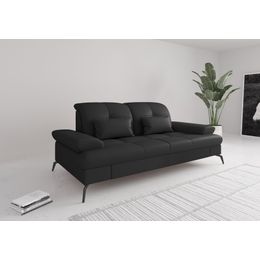 Sit & More 3-Sitzer SIT & MORE "Amica, inkl. Sitztiefenverstellung und Armteilverstellung", schwarz, B:212cm H:90cm T:122cm, Sofas, wahlweise mit Kopfteilverstellung und Bettfunktion