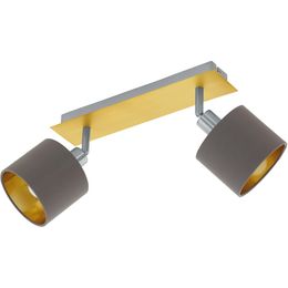 Eglo Deckenspot "VALBIANO", braun (messingfarben, cappuccino), 2, Leuchten, Deckenlampe, Deckenspot